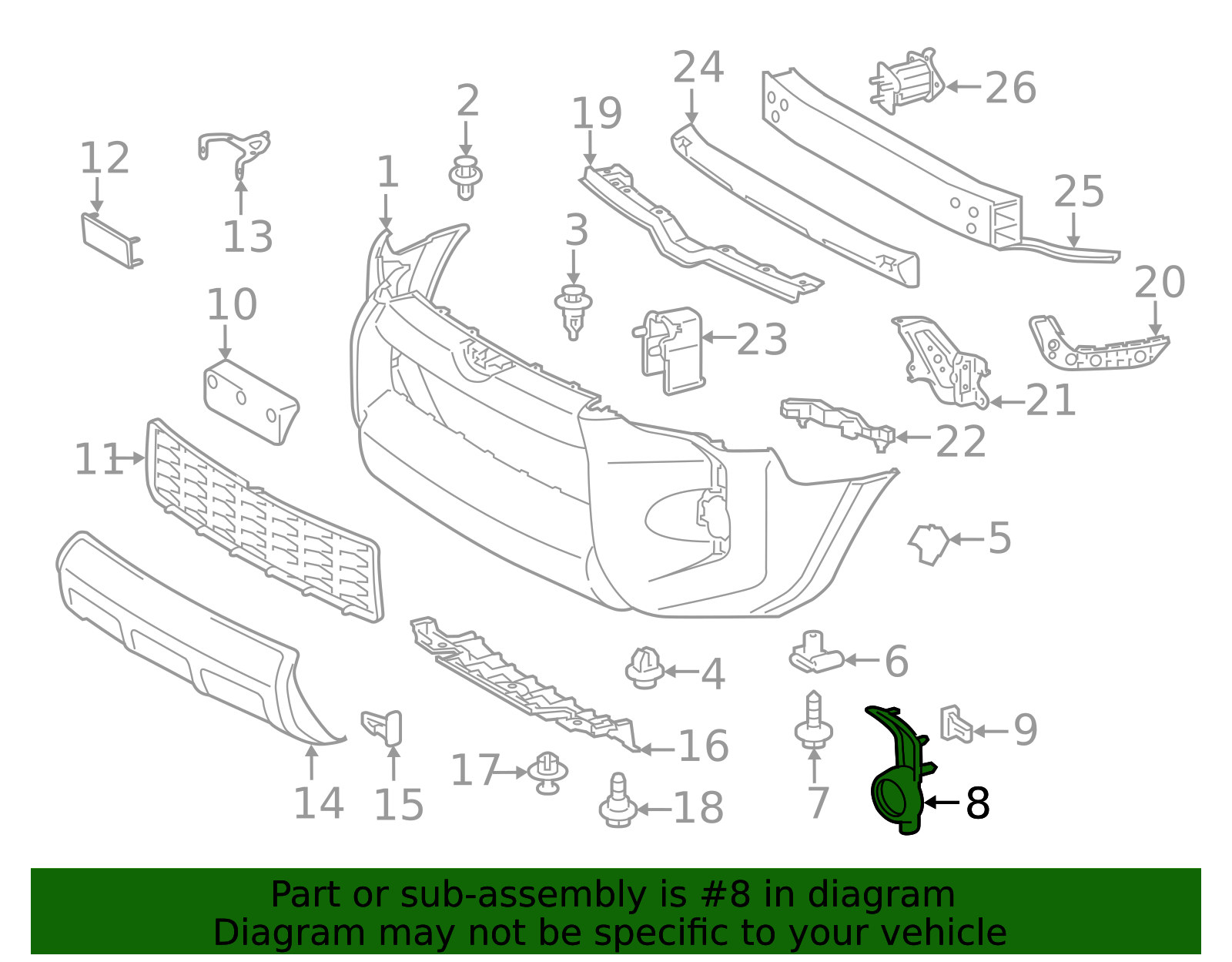52128-35080 - Fog Light Trim (Left, Front) - OEM Genuine Toyota Parts