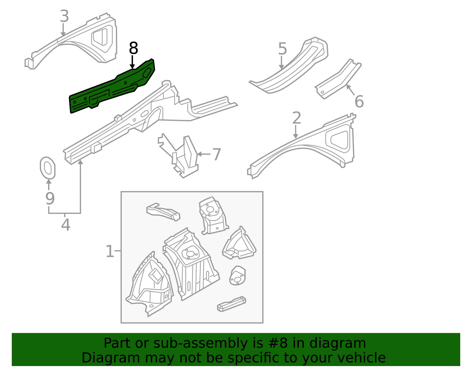 2005-2023 Mopar Inner Rail 68230361AC | Mopar Parts Canada