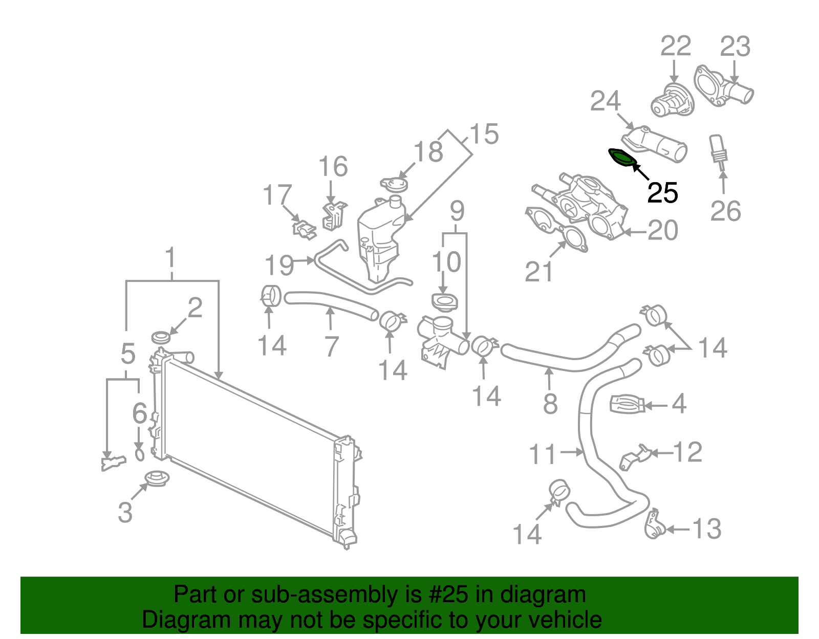 2008-2025 Mitsubishi Water Pump Tube Gasket 1305A286 | MitsubishiParts.com