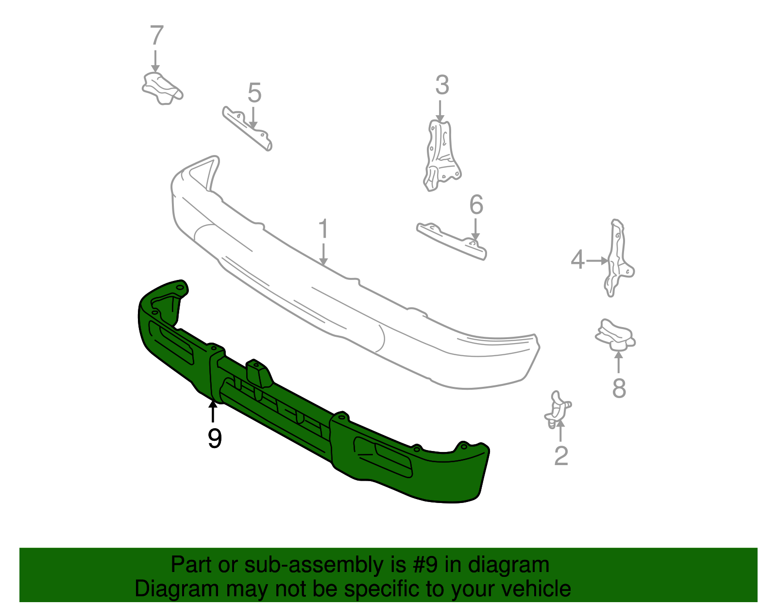 1995-1997 Toyota Tacoma Valance Panel 53911-04041 | Toyota Parts Center