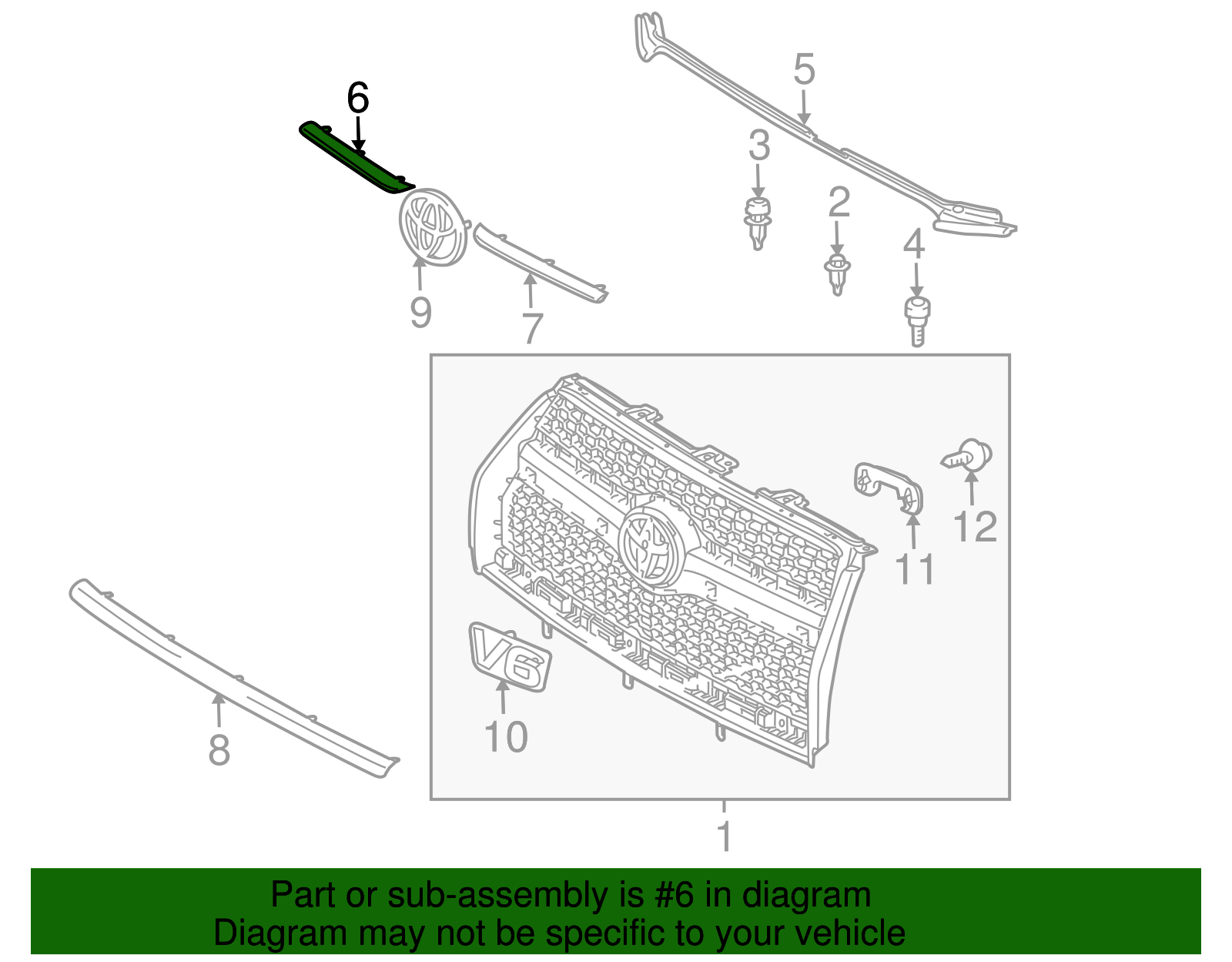 2009-2012 Toyota RAV4 Upper Molding 53125-42040 | Toyota Parts Center