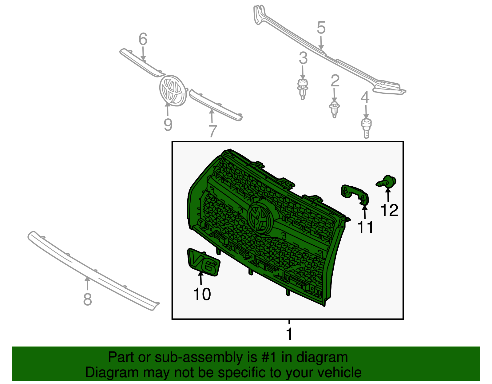 2009-2012 Toyota RAV4 Grille Assembly 53101-0R060 | Toyota San Diego Parts