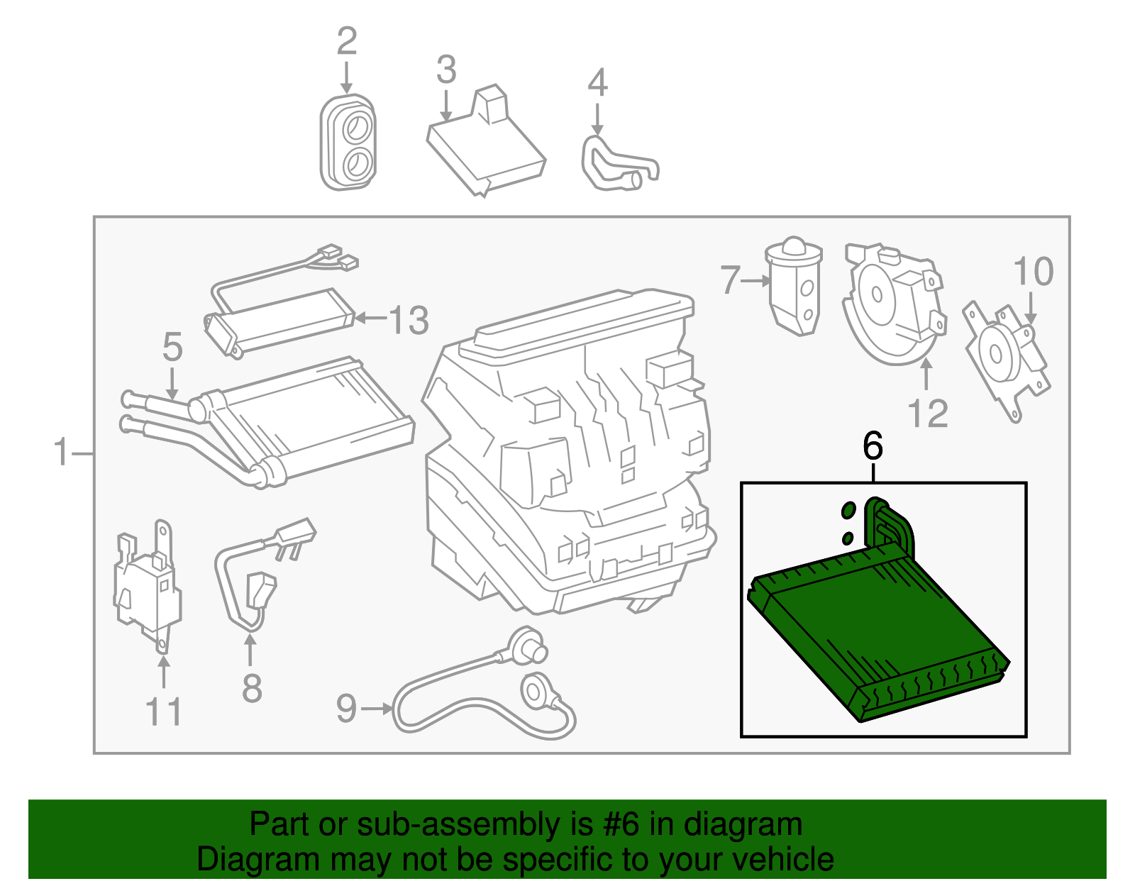 2011-2018 Toyota Evaporator Core 88501-72020 | Toyota Parts Center