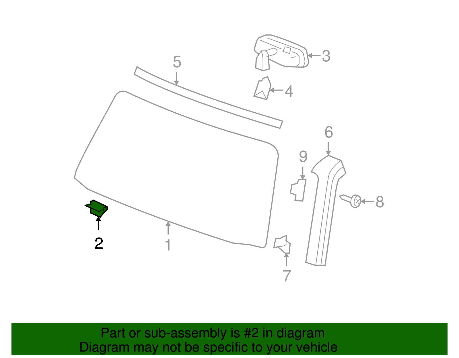 1996-2025 GM Windshield Support 25954952 | Courtesy Parts