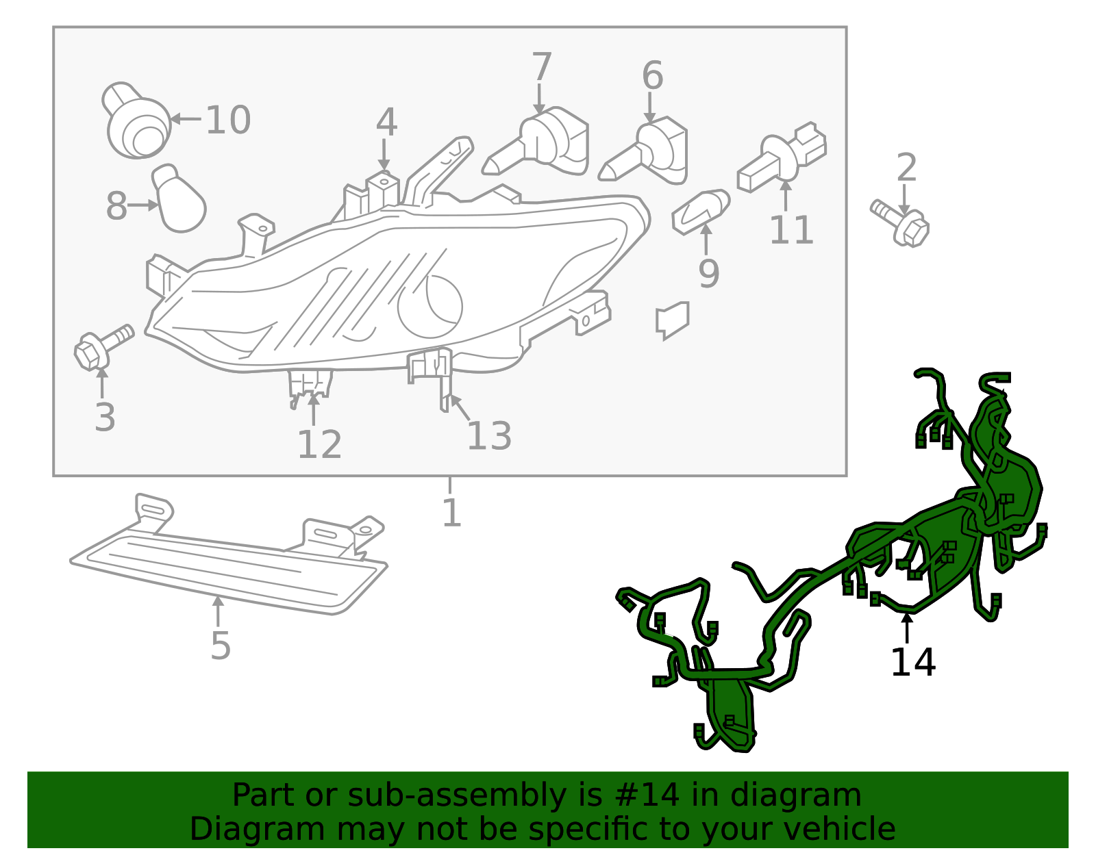 24023-1AA0A - High-Quality Headlight Wiring Harness for 2009-2014 ...