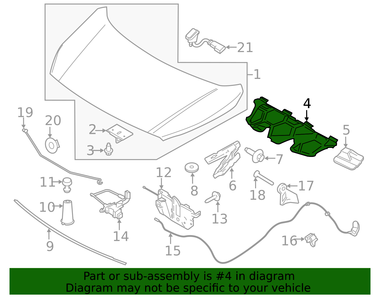 2019-2023 Ford Transit Connect Hood Insulation Pad KT1Z-16738-A | OEM ...