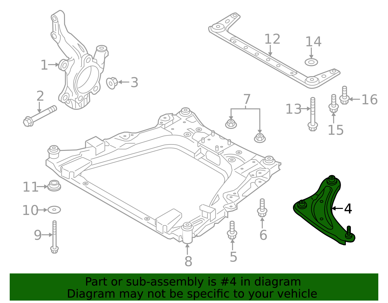 2013-2017 Nissan LEAF Lower Control Arm 54500-3NF0A | Nissan Parts Central