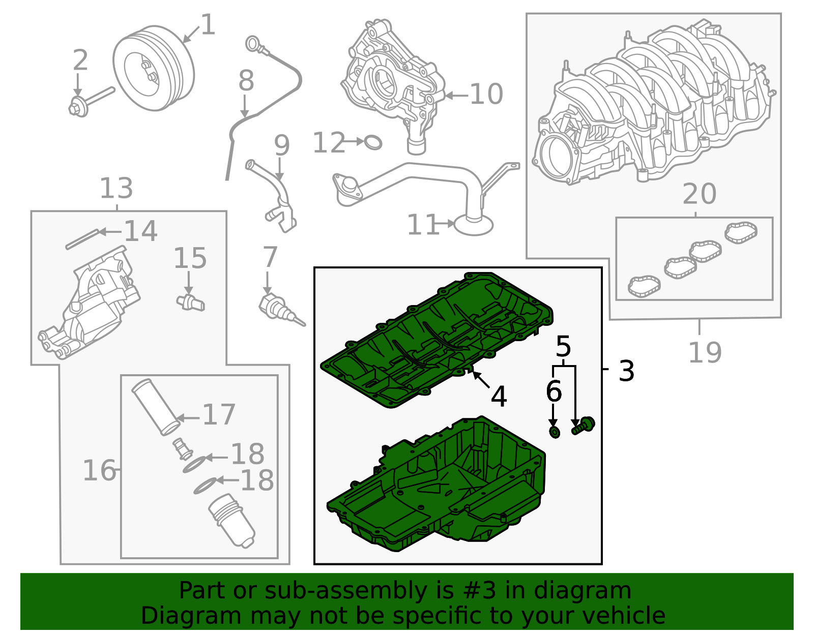 KR3Z-6675-C - Oil Pan 2020-2022 Ford Mustang | Ford Parts Connect