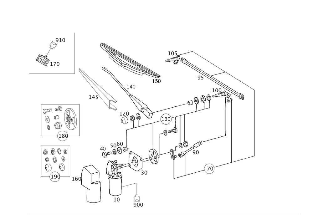 463-820-05-45 - Parts Kit, Wiper Blade 2003-2018 Mercedes-Benz ...
