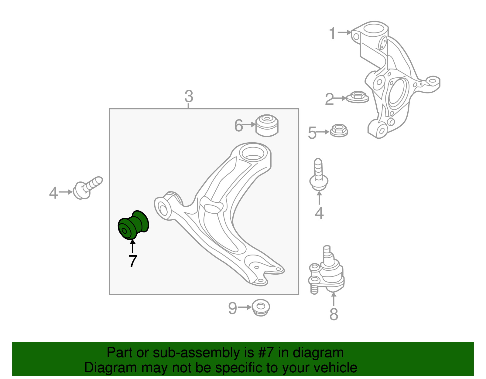 5Q0-407-182-A - Volkswagen Lower Control Arm Front Bushing 2015-2025 ...