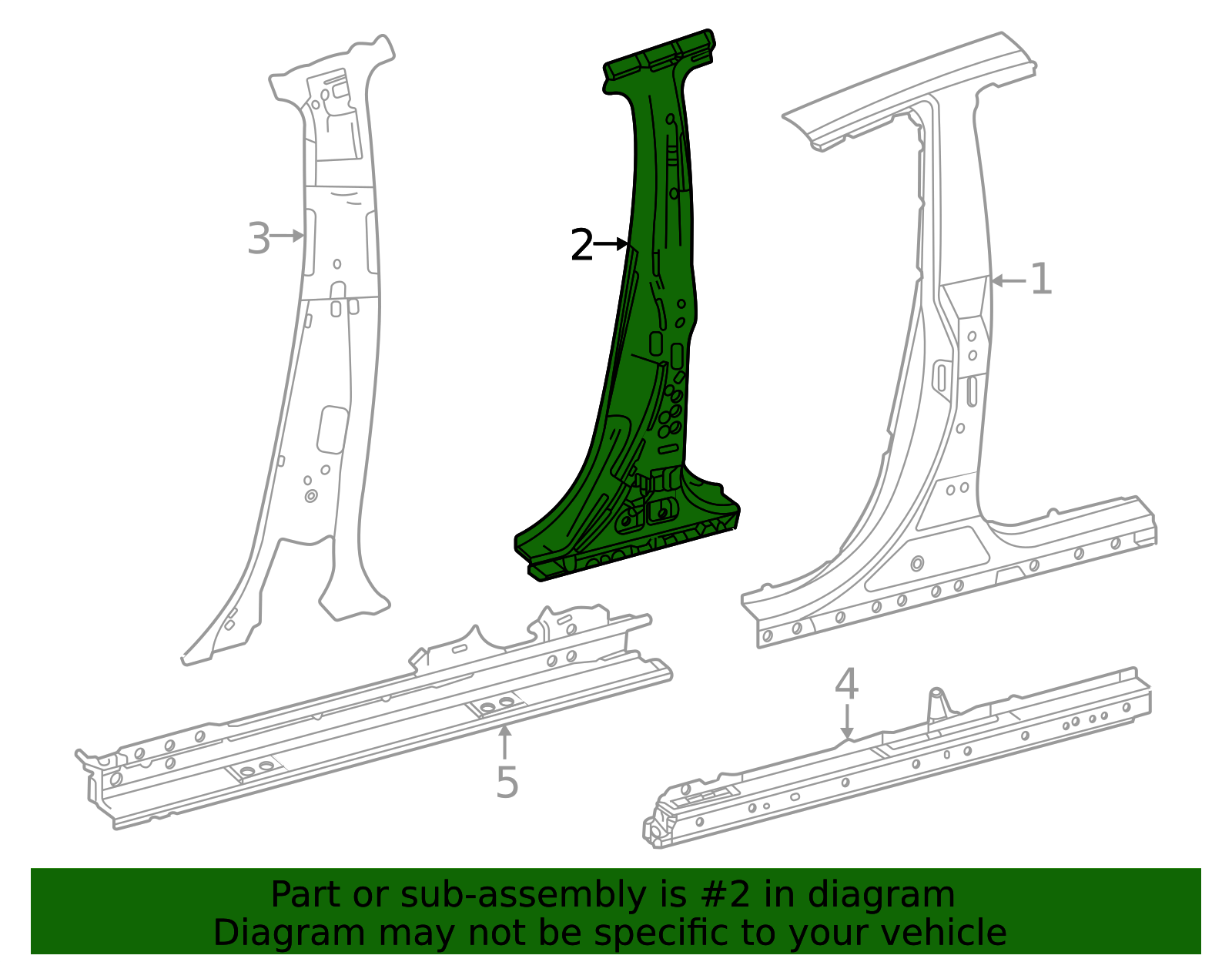 61038-0E130 - High-Quality Center Pillar Reinforced for 2024-2025 Lexus ...