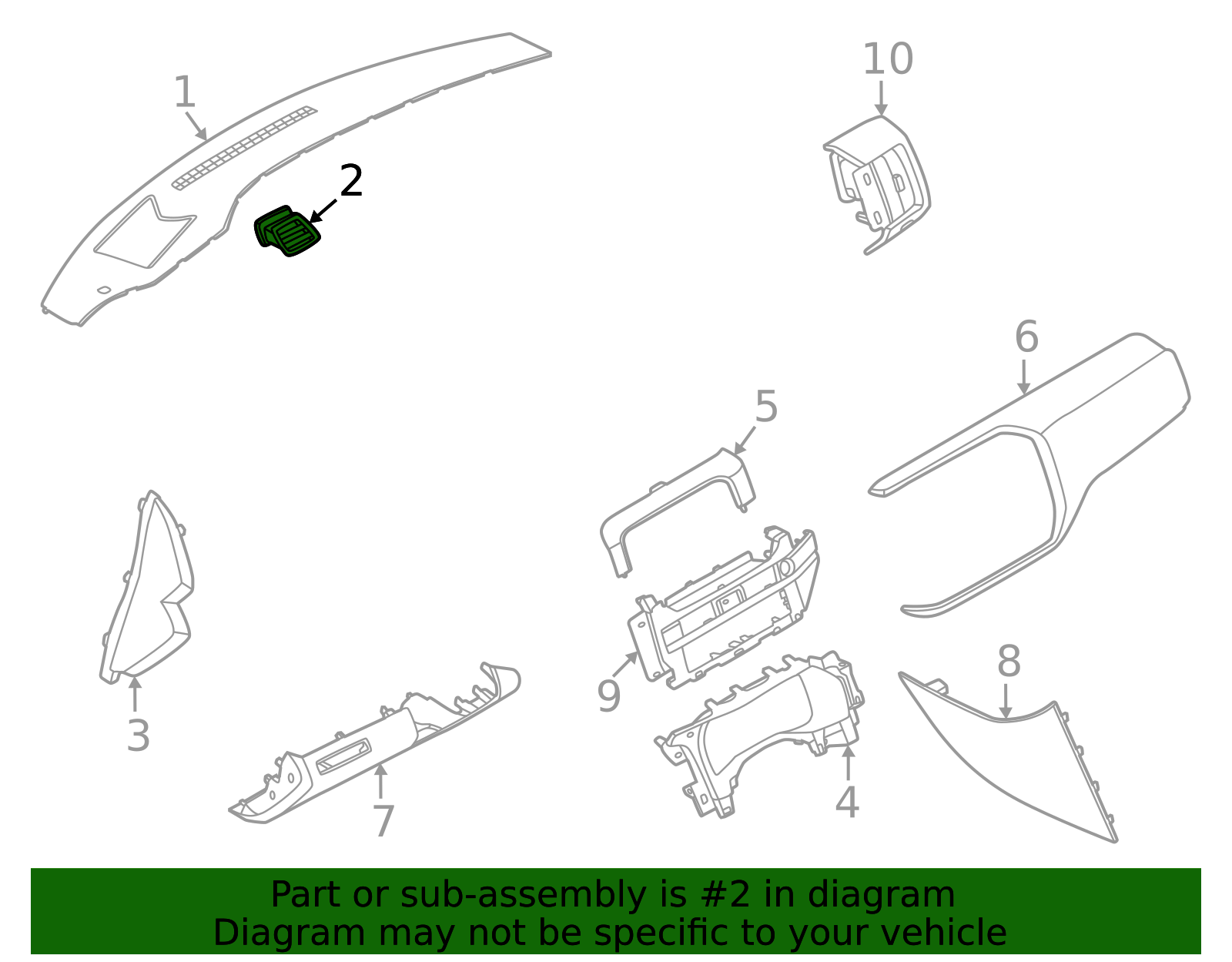 68740-6TA0A - Dashboard Air Vent Trim Official Nissan Parts Store