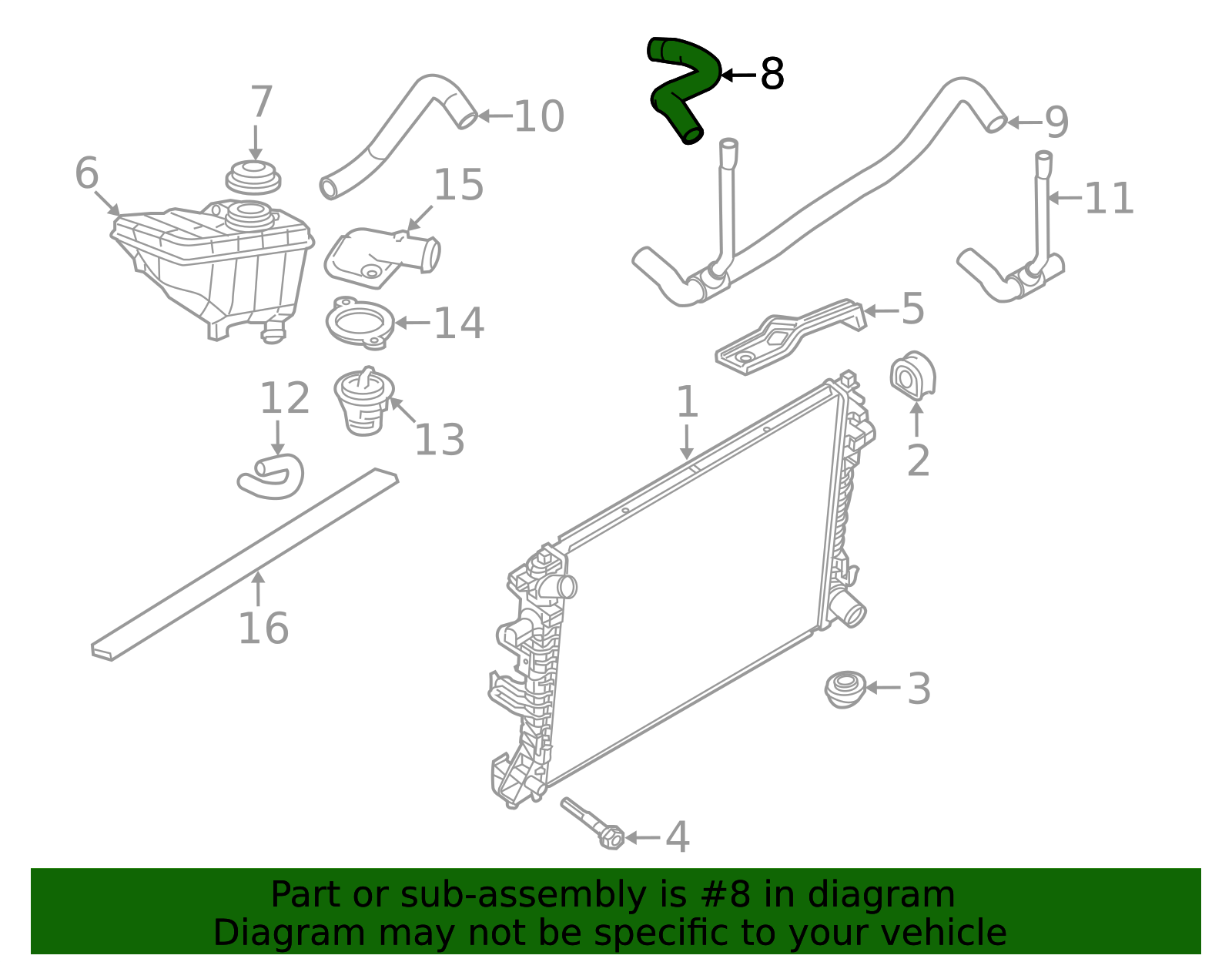 2003-2005 Ford OEM NEW 2003-2005 Ford Crown Vic Town Car Upper Radiator ...