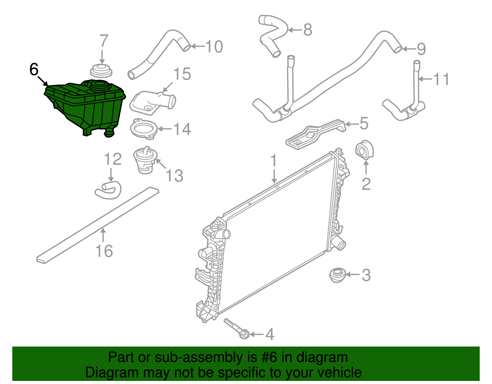 3W1Z-8A080-AA - Engine Coolant Reservoir 2003-2011 Ford | Big 3 Auto Parts