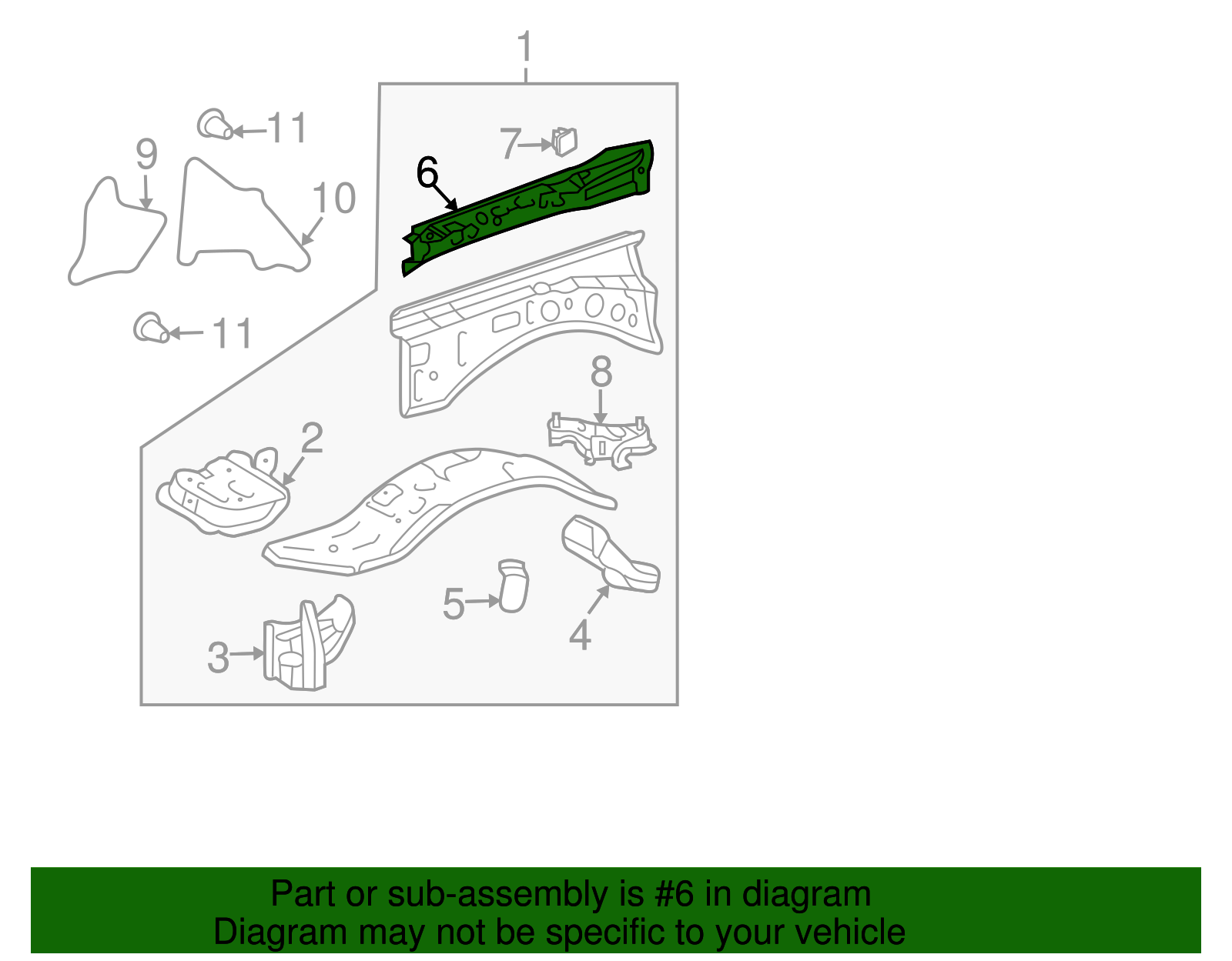 2008-2014 Toyota FJ Cruiser Upper Reinforced 53743-35040 | Toyota Parts ...