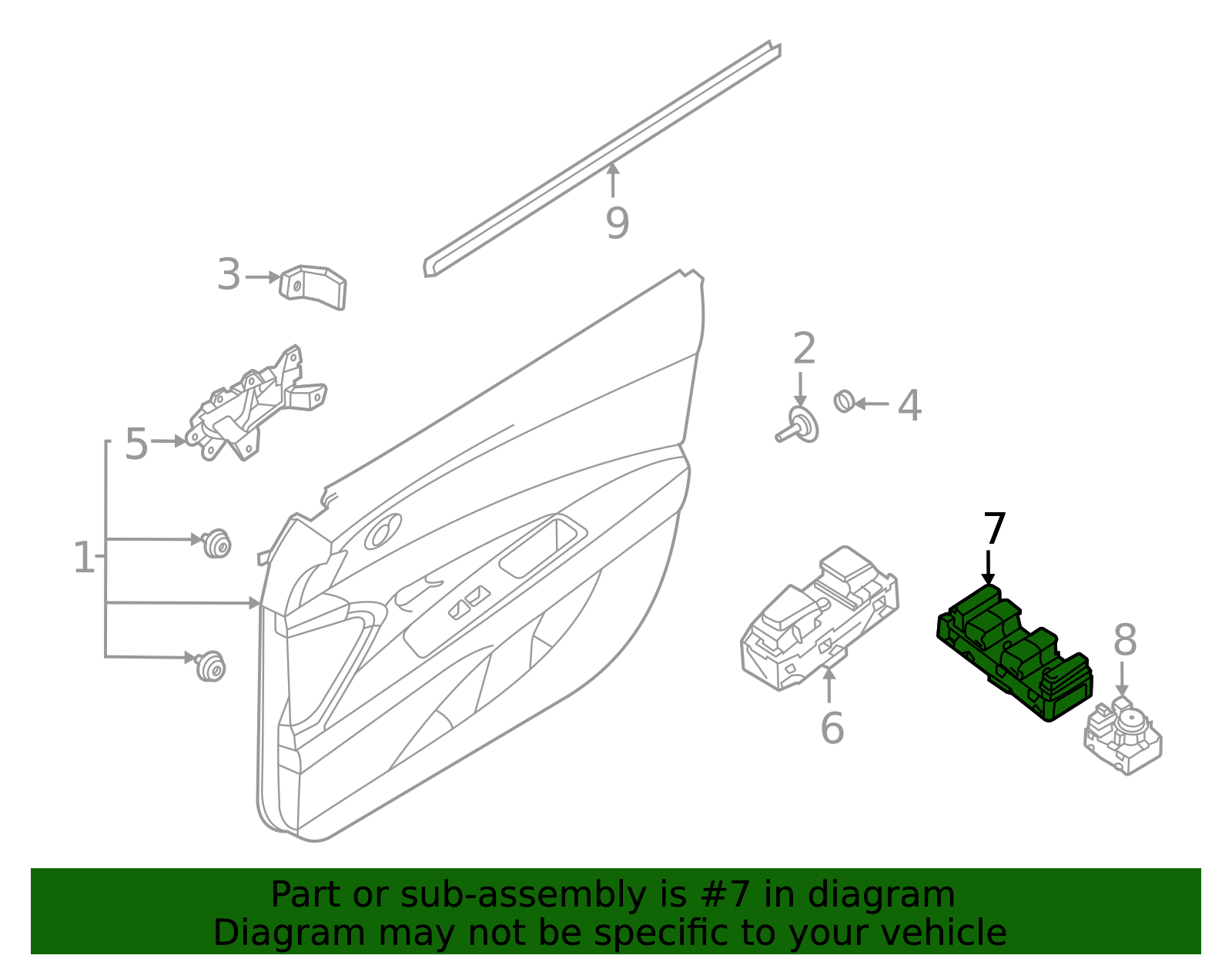 2020-2024 Hyundai Elantra Door Window Switch 93570-F2000-4X | MotorMotor