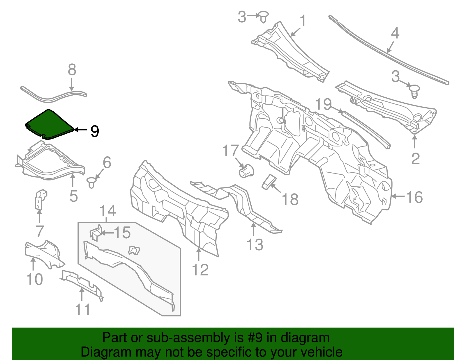 2009-2025 Nissan Lid 65275-1EA0A | Nissan Parts Central