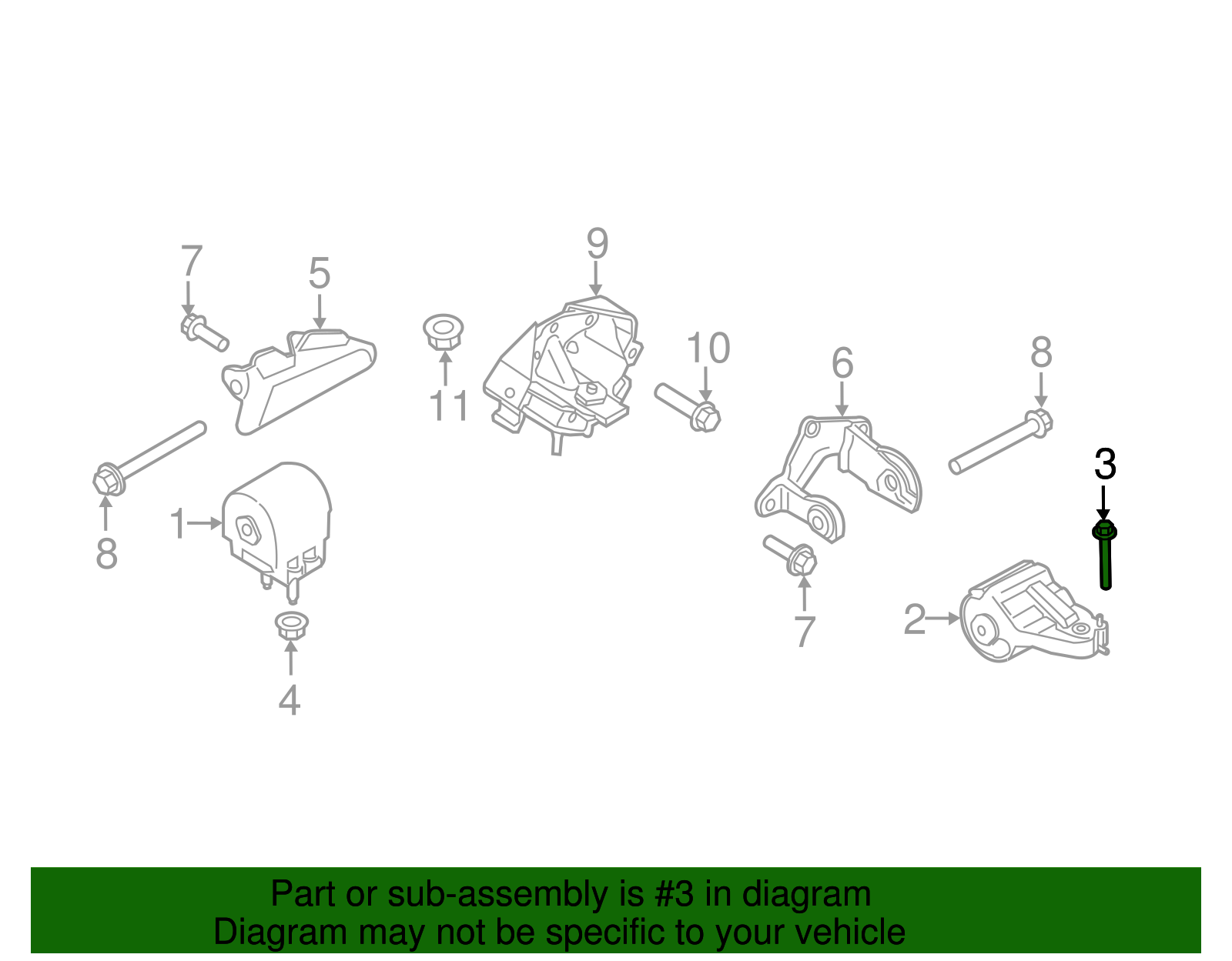 W713244-S439 - 2007-2024 Ford - Motor Mount Bolt | Sunrise Ford Parts