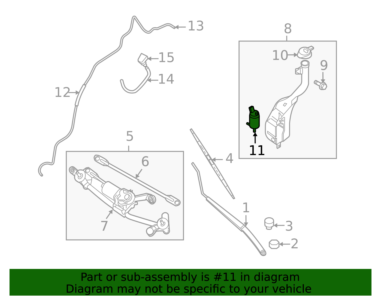 28920-ET400 - Washer Pump - 2007-2012 Nissan Sentra | Nissan OEM Parts ...