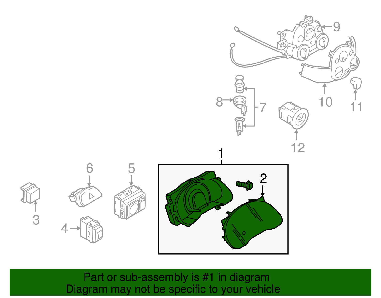 2015-2019 Nissan Versa Cluster Assembly 24810-9KK0A | Bill Kay Nissan Parts