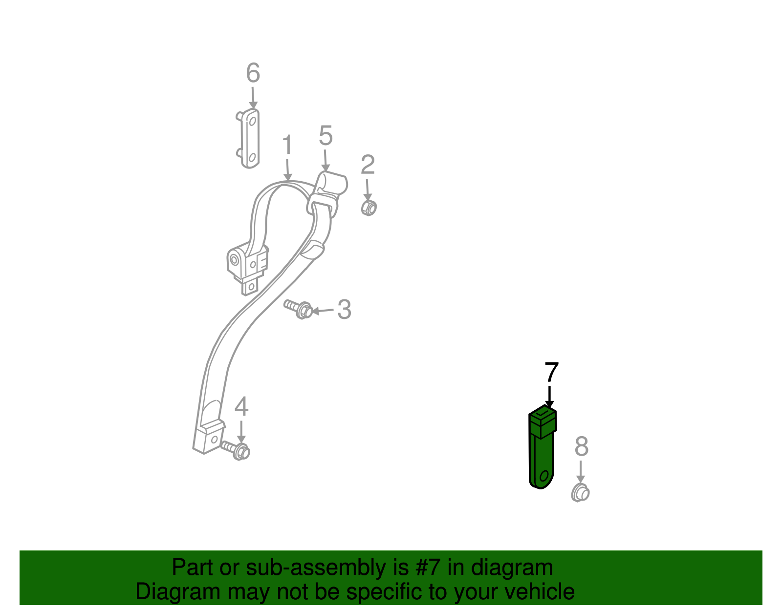 2002-2003 GM Buckle End 88950887 | Capital Chevy Parts