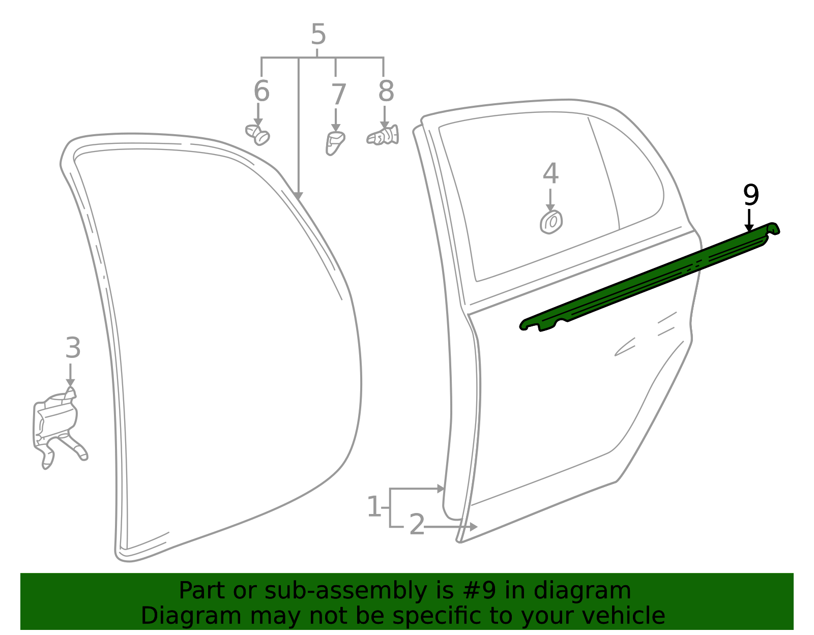 2000-2005 Toyota Echo Belt Weather-Strip 68180-52010 | Toyota Parts Center
