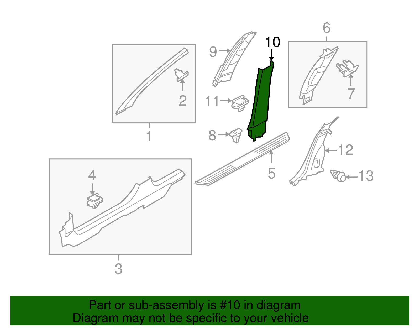 13114297 - Lower Center Pillar Trim | Partners Chevy