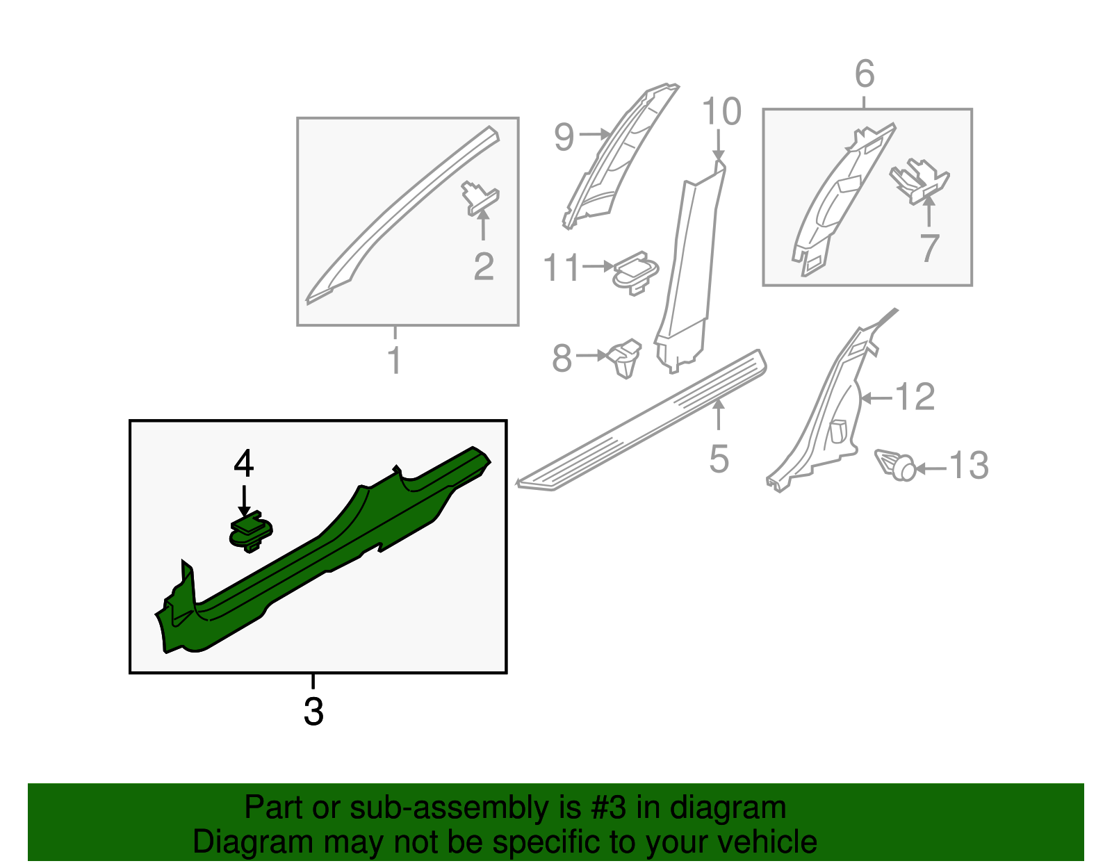 2008 Saturn Astra Sill Trim 13114347 | Capital Chevy Parts