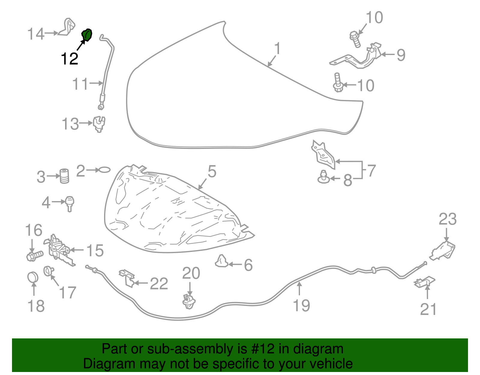 53454-AK010 - 2018-2024 Toyota - Hood Prop Rod Grommet | Nucar Toyota Parts