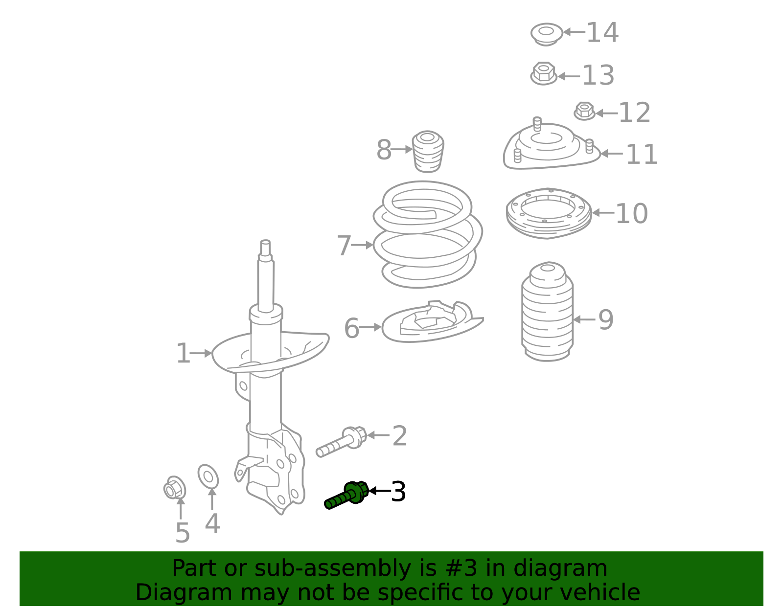2012-2025 Subaru Strut Lower Bolt 901000394 | OEM Parts Online