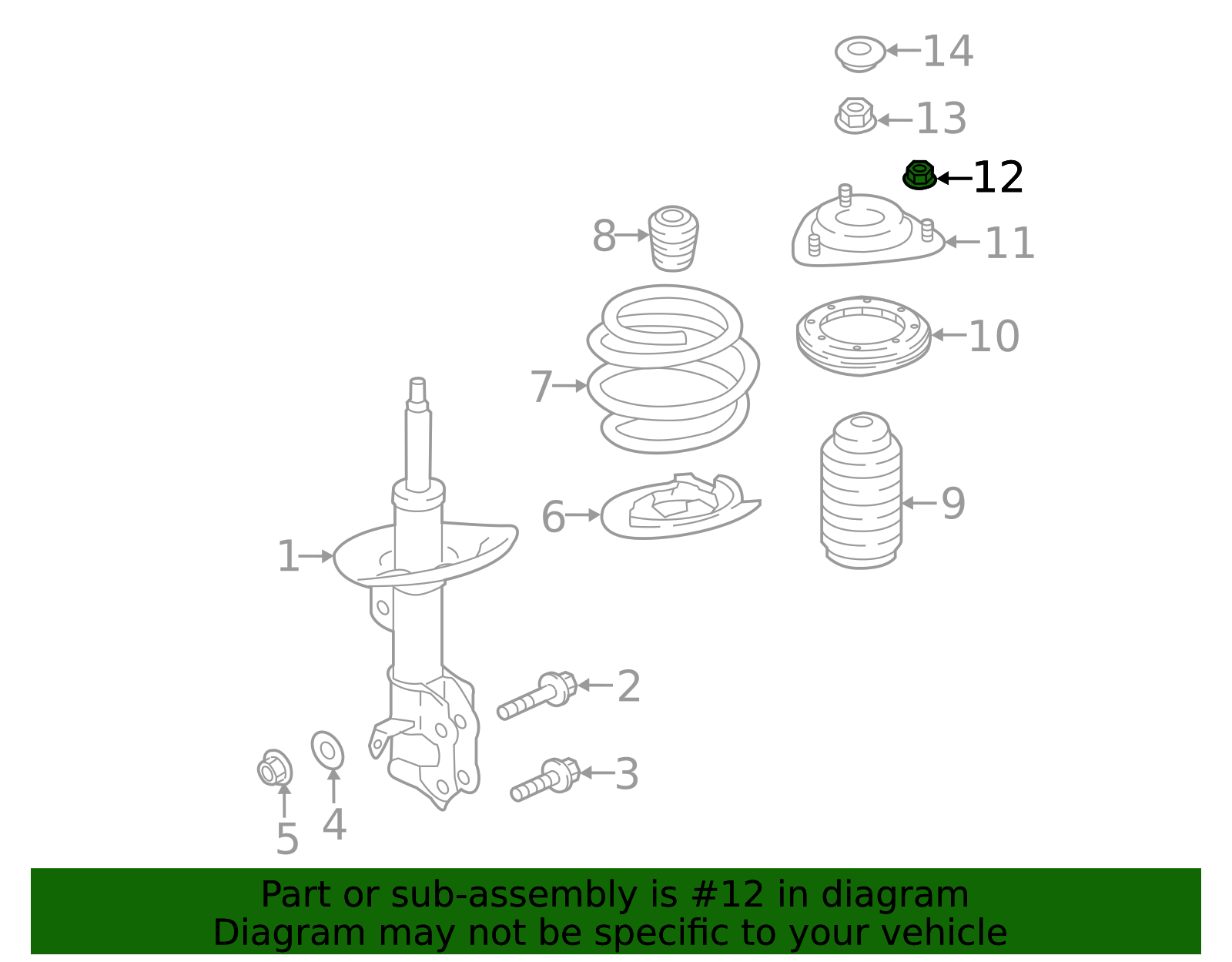 2014-2025 Subaru Strut Mount Nut 902370060 | OEM Parts Online