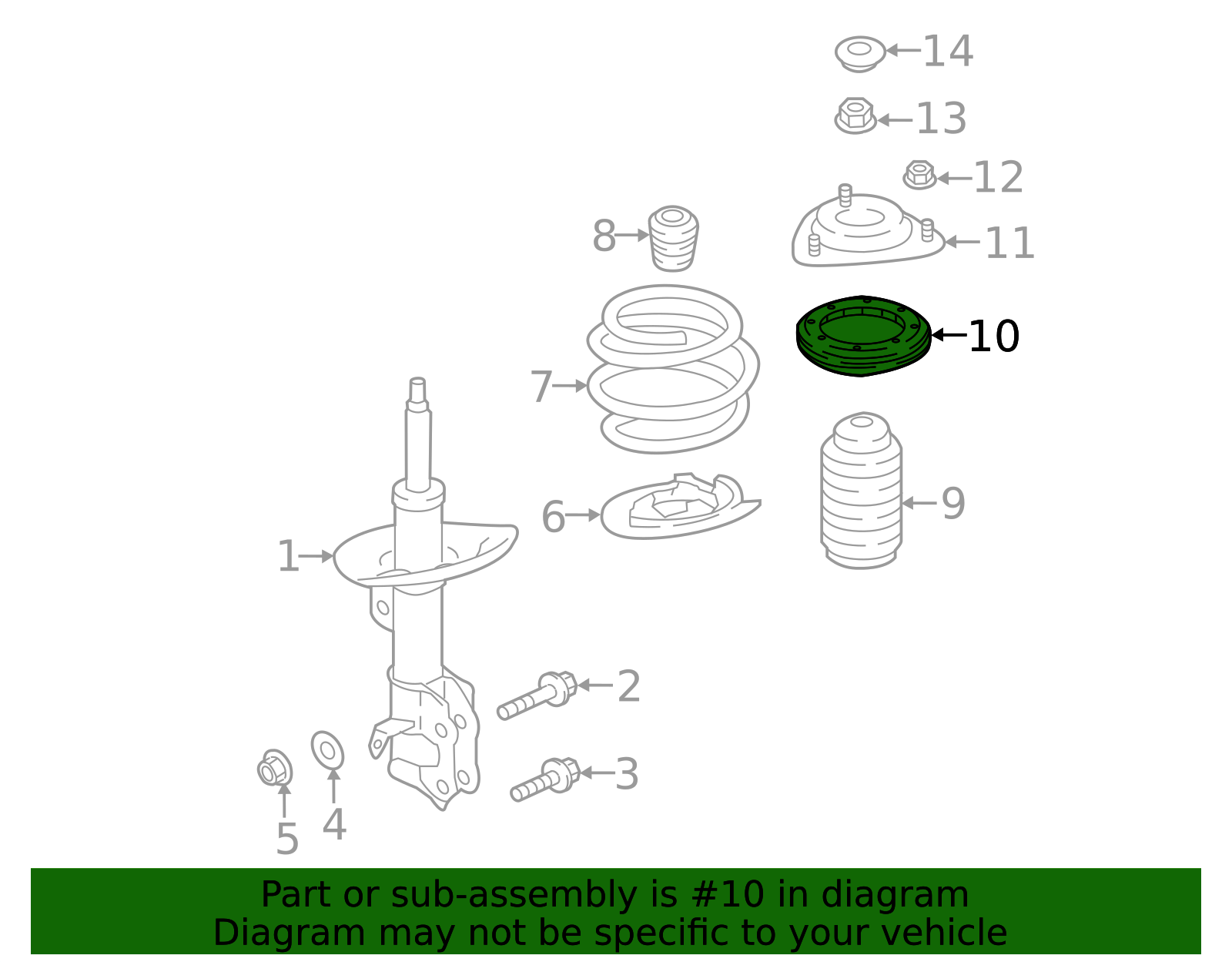 2017-2025 Subaru Mount, for front strut [same number either side ...