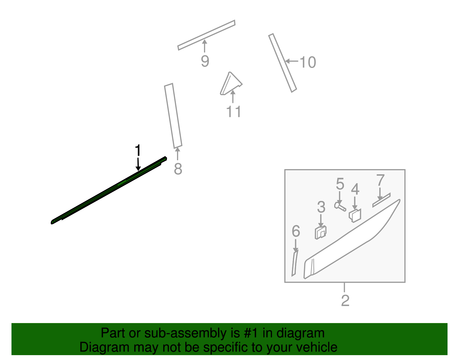 2010-2015 Hyundai Tucson Belt Molding 83220-2S000 | OEM Parts Online