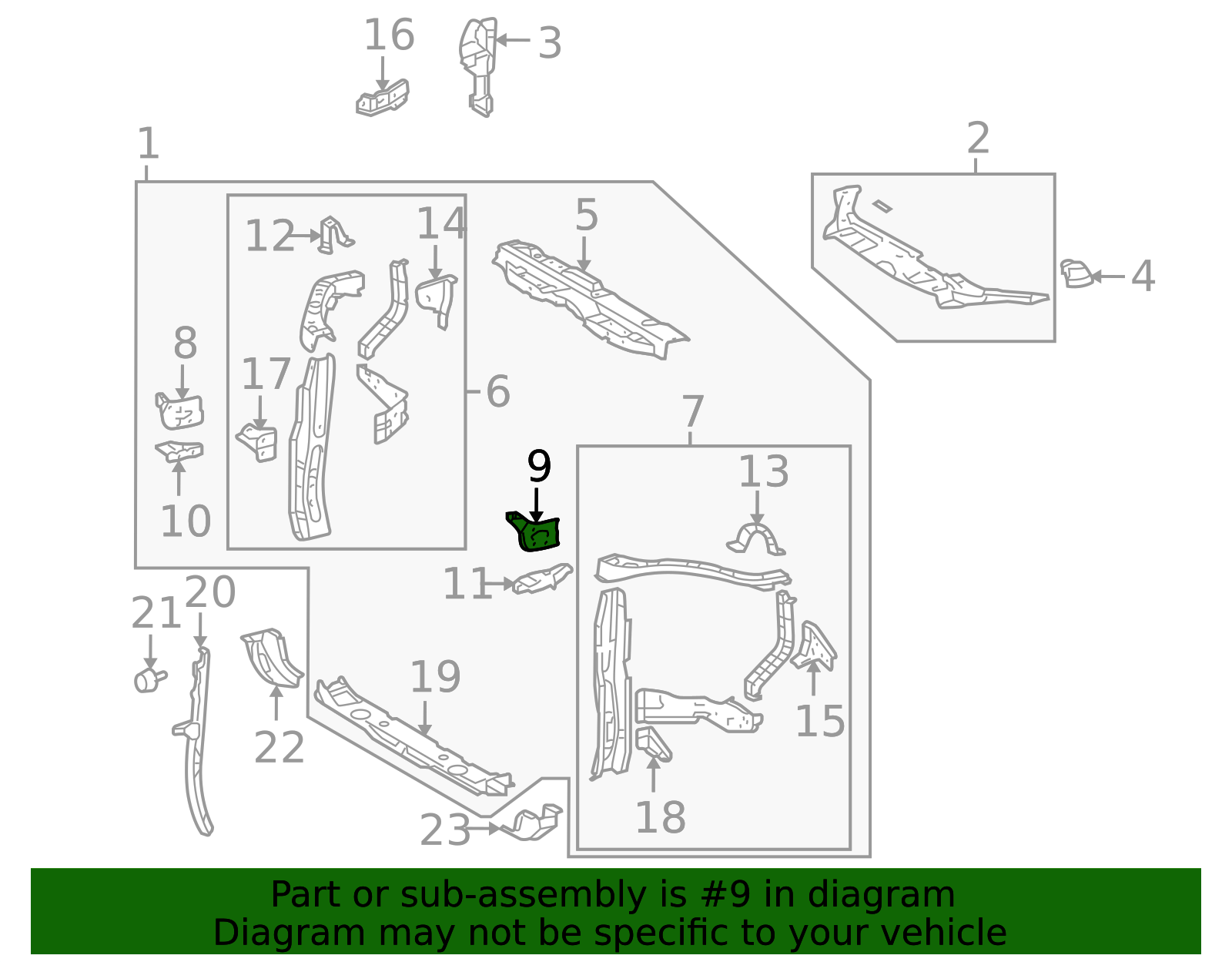 57226-48020 - Radiator Support Panel Reinforcement Longo Toyota Parts