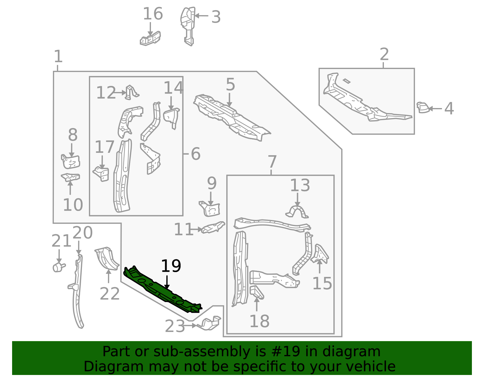 57104-0E020 - Radiator Support Tie Bar 2008-2013 Toyota Highlander ...