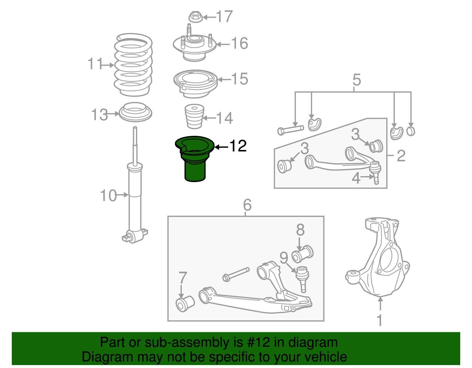 2007-2014 GM Front Spring Upper Insulator 15840291 | Capital Chevy Parts