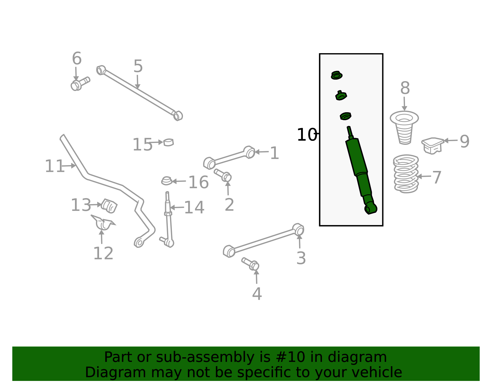 48530-80604 - Shock Absorber (Left, Right, Rear) 2010-2024 Toyota ...