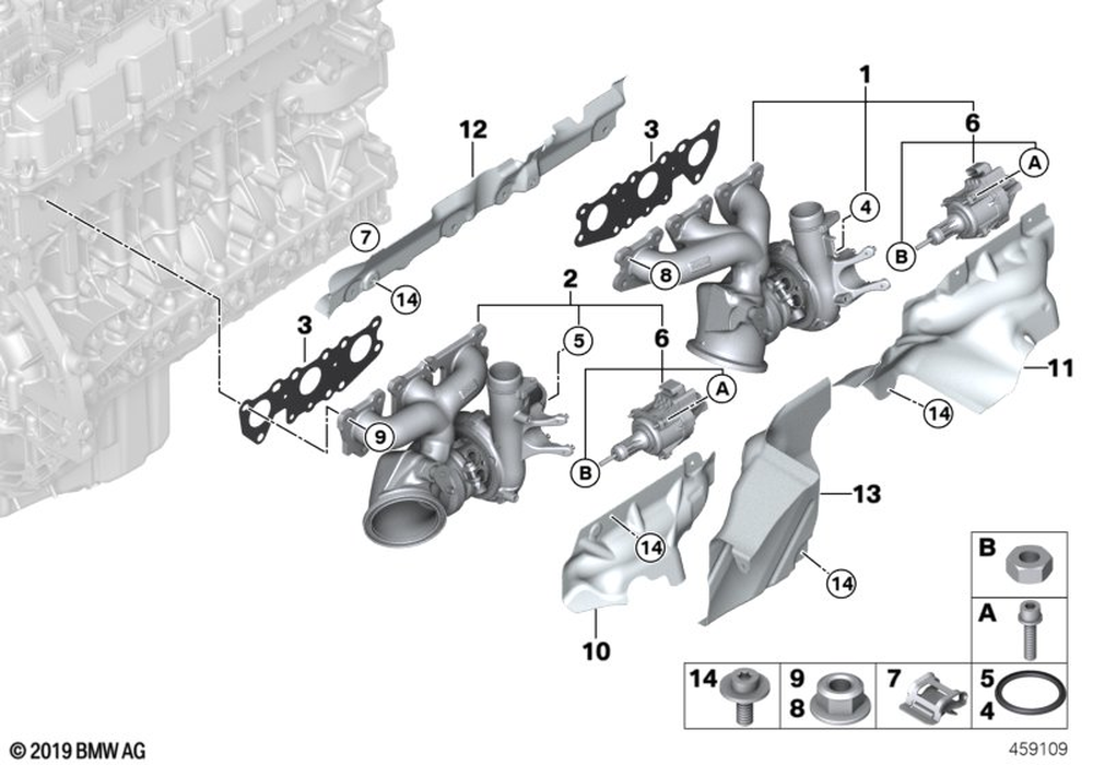 11657850453 - BMW Set Wastegate Valve Actuator 2012-2021 BMW ...