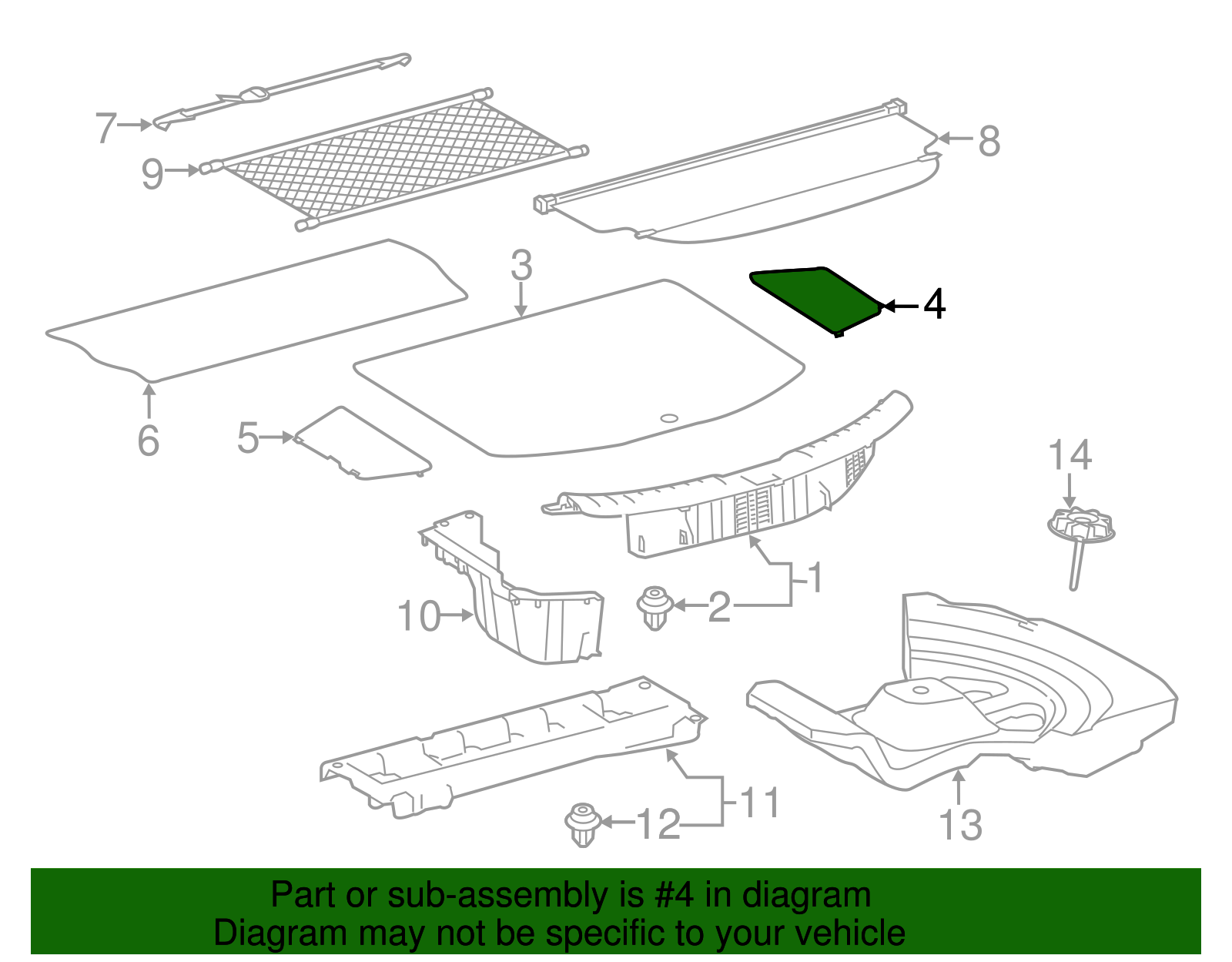 2013-2018 Toyota RAV4 Trunk Trim Panel 58416-0R030-C0 | Toyota Parts ...
