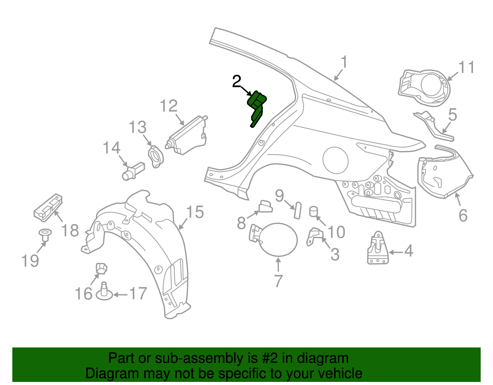 G6691-4RAMA - Quarter Panel Retainer 2016-2020 Nissan Maxima | Group 1 ...