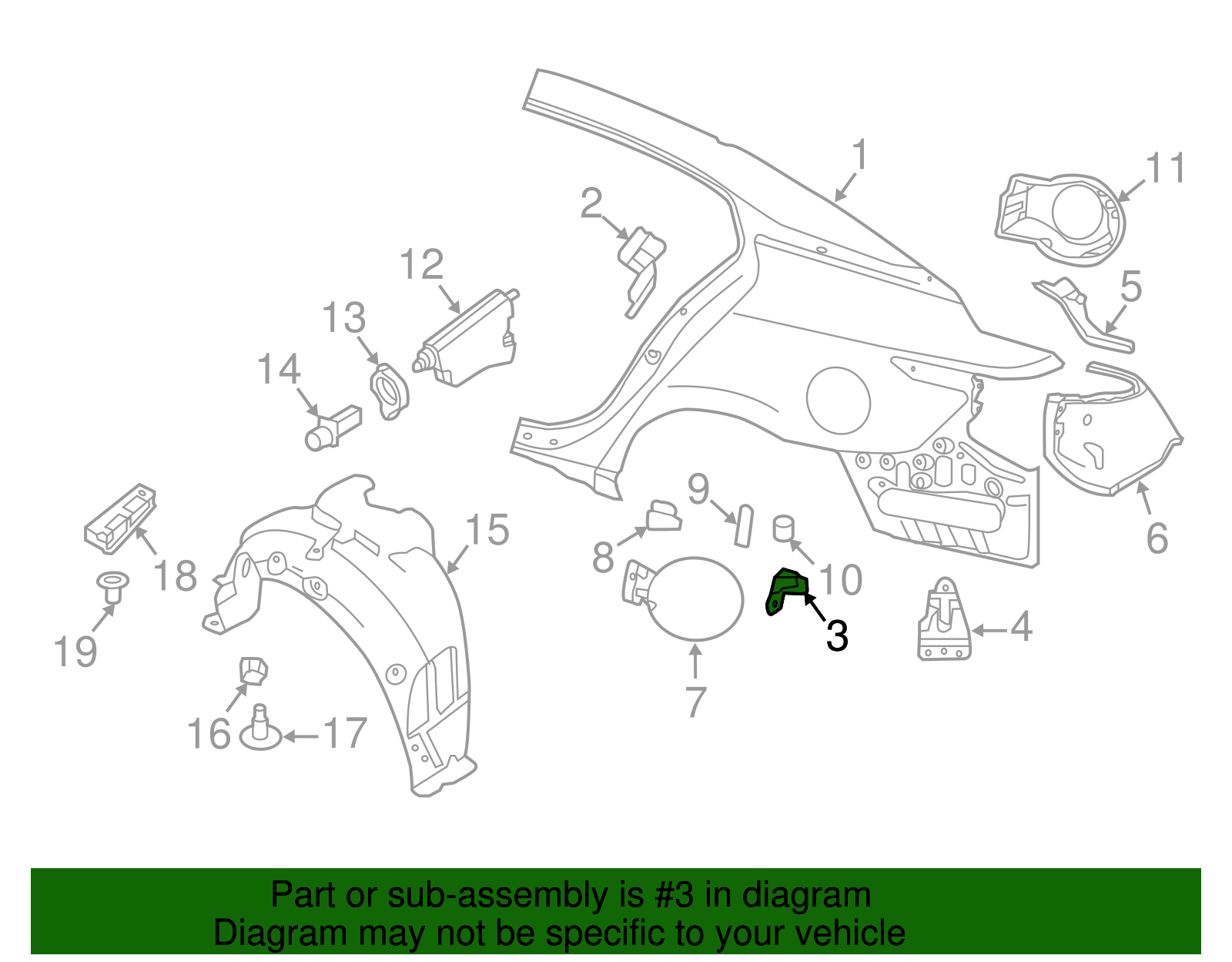 G6995-3TAMA - Quarter Panel Side Bracket 2013-2025 Nissan | Sullivan ...