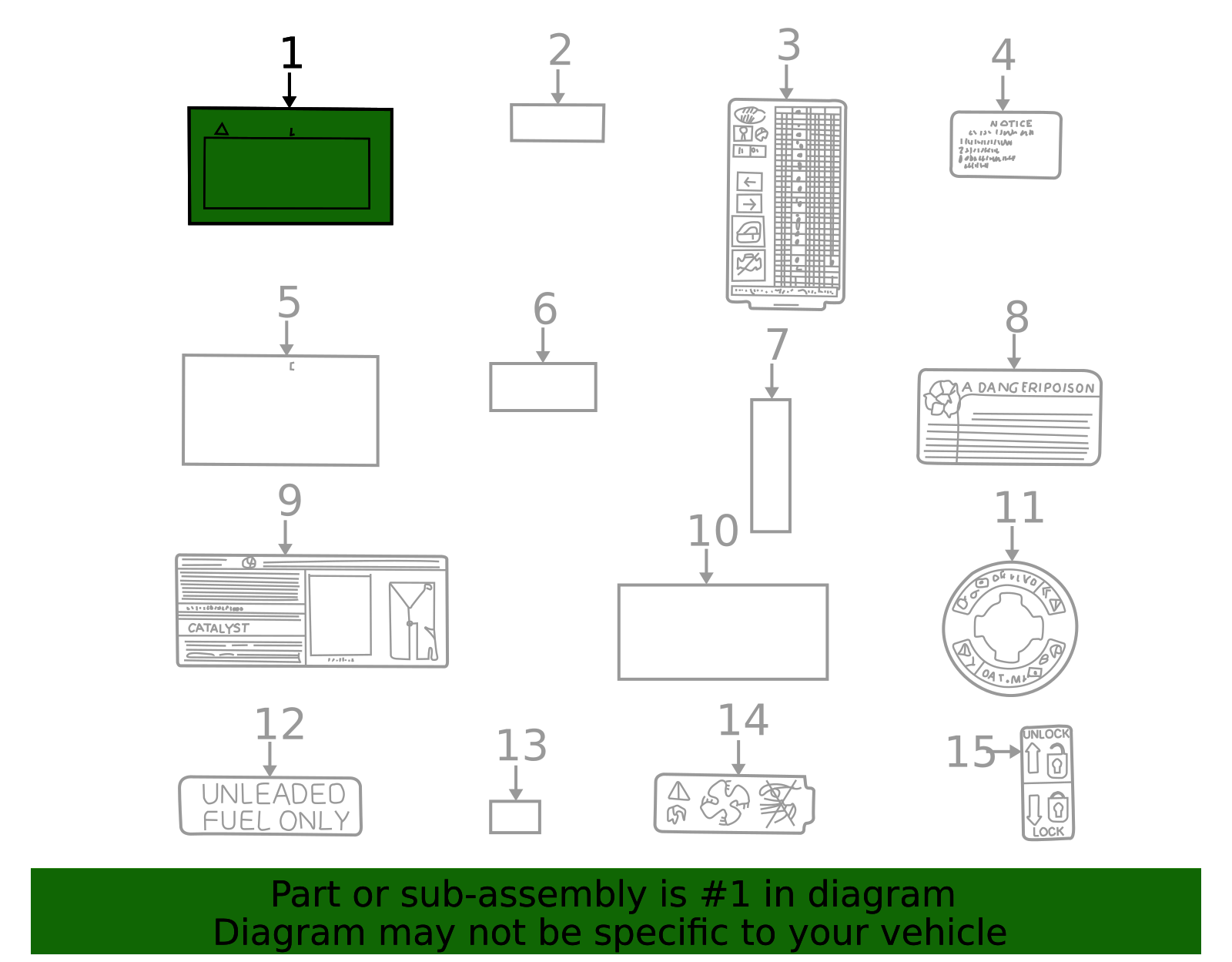 BAC000560 - High-Quality A/C System Information Label for 2003 Land ...
