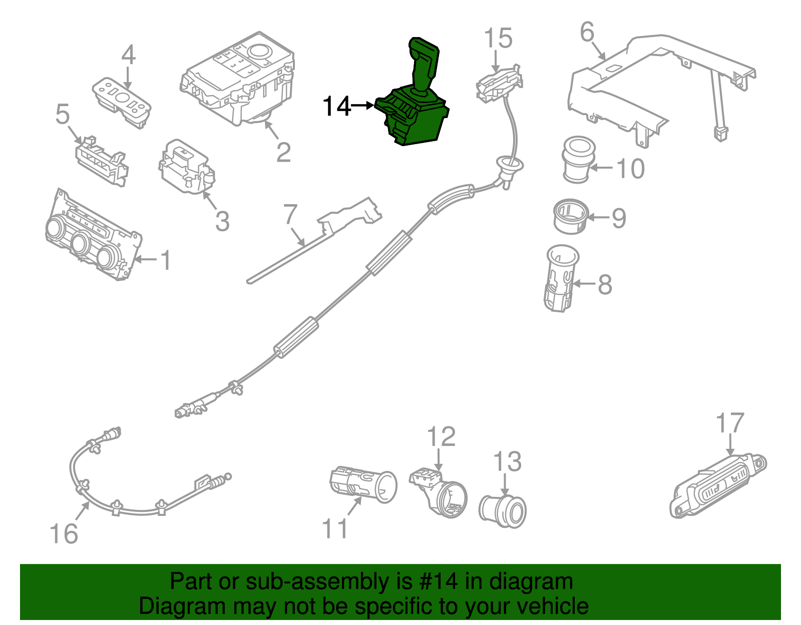 Genuine OEM Gear Shift Assembly Part# LR108936 Fits 2013-2017 Land ...