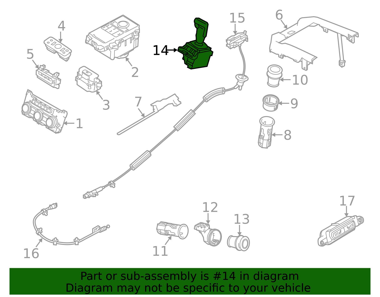 2013-2017 Land Rover Gear Shift Assembly LR108936 | OEM Parts Online
