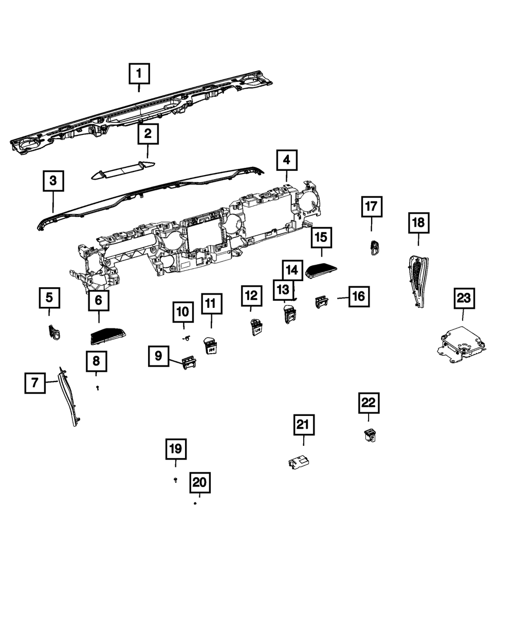 Instrument Panel Cap for 2018-2023 Jeep | OEM Mopar 6GD97TX7AB | Mopar ...