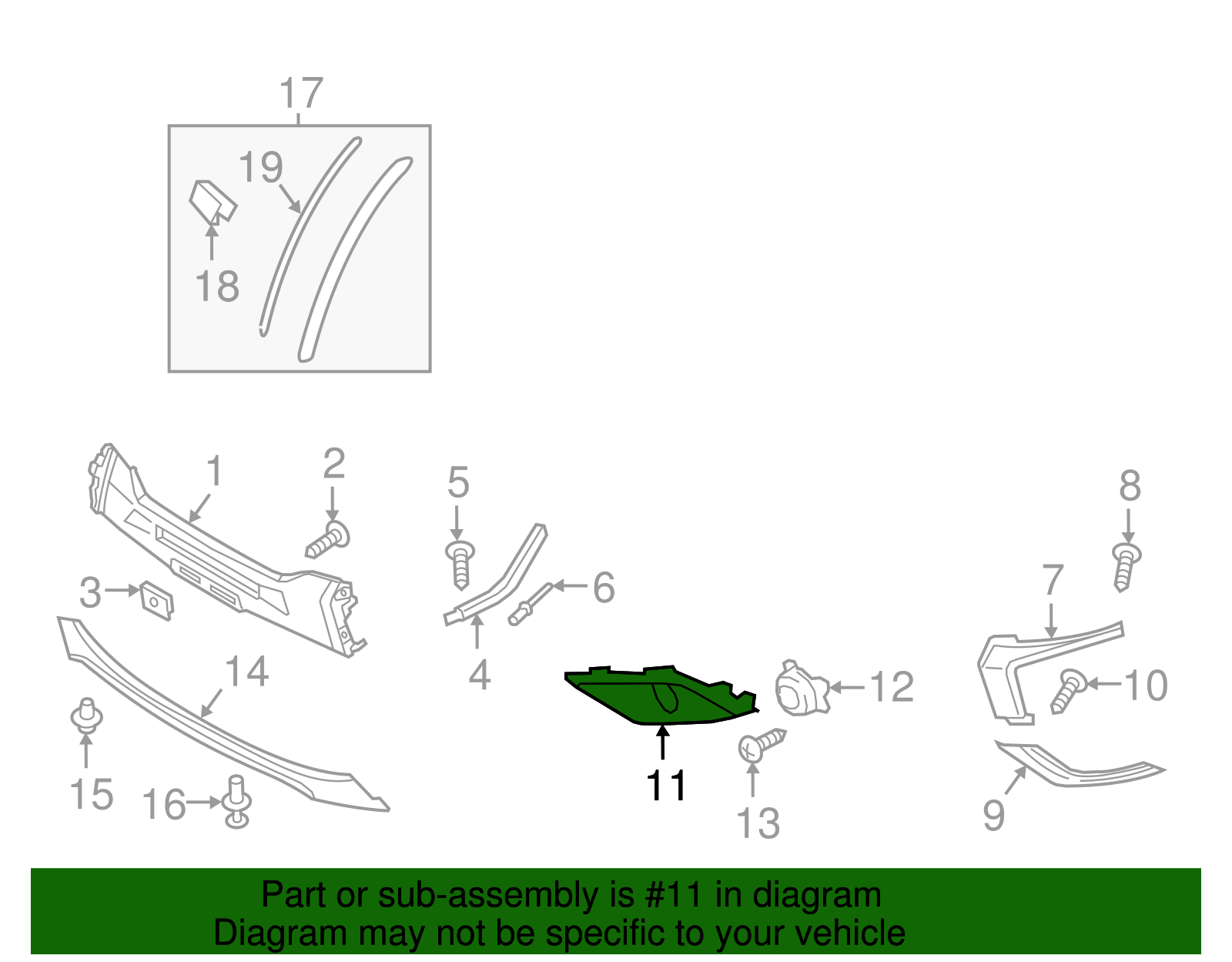 2017-2018 Mitsubishi Outlander Fog Lamp Bezel 6400L218 | OEM Parts Online