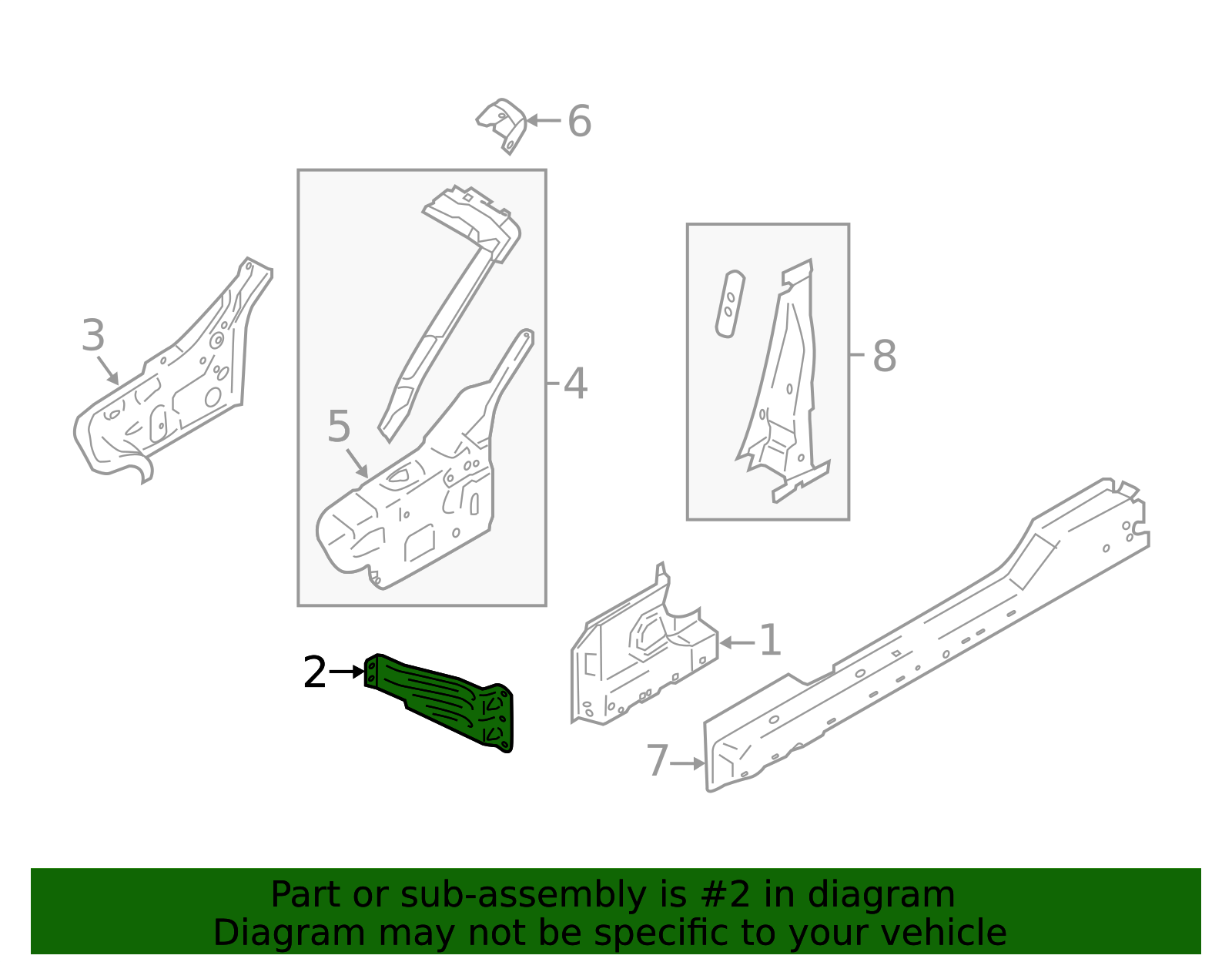 2015-2025 Ford Mustang Front Reinforced - Driver's Side (LH) FR3Z ...