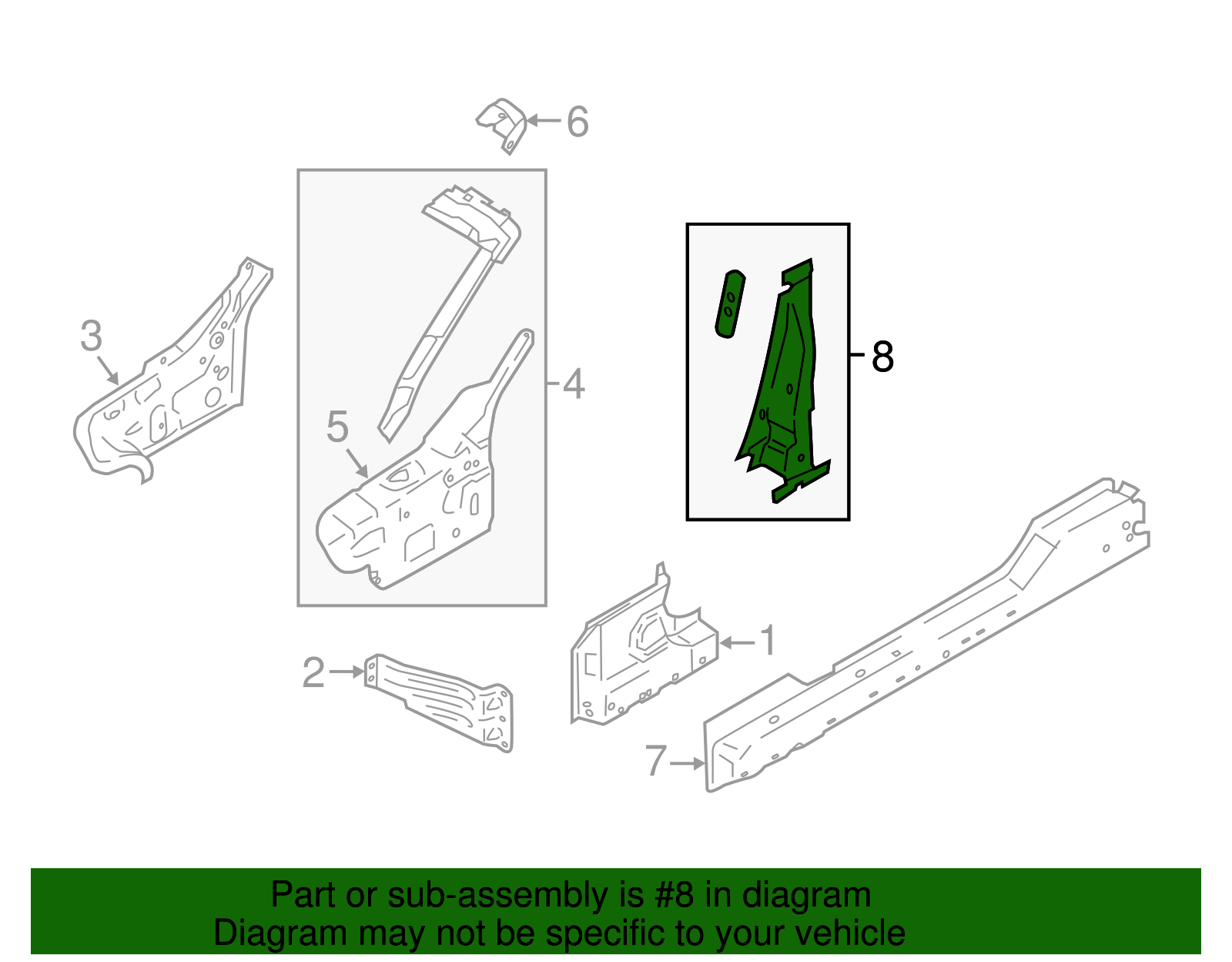 2015-2023 Ford Mustang Lock Pillar FR3Z-7624300-A | Miracle Ford Parts