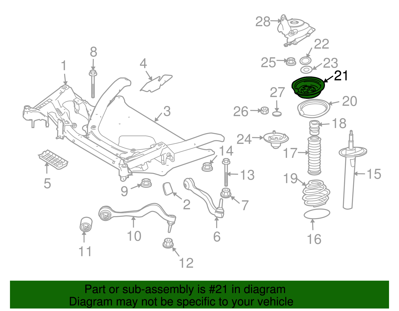 31326769667 - 1997-2010 BMW Upper Spring Pocket (31-32-6-769-667) | BMW ...