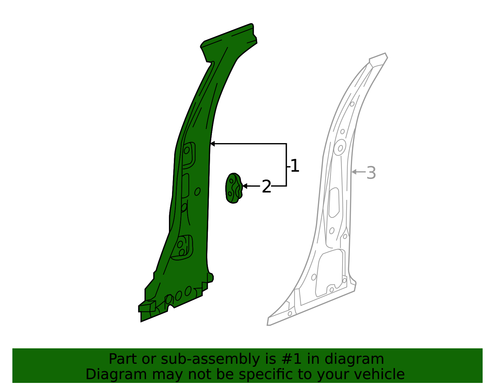 84623522 - Driver Side Center Pillar Outer Panel Reinforcement 2020 ...
